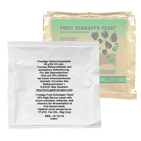 Prestige - Fruit en schnapps - Turbo gist / yeast - 25 Liter ...